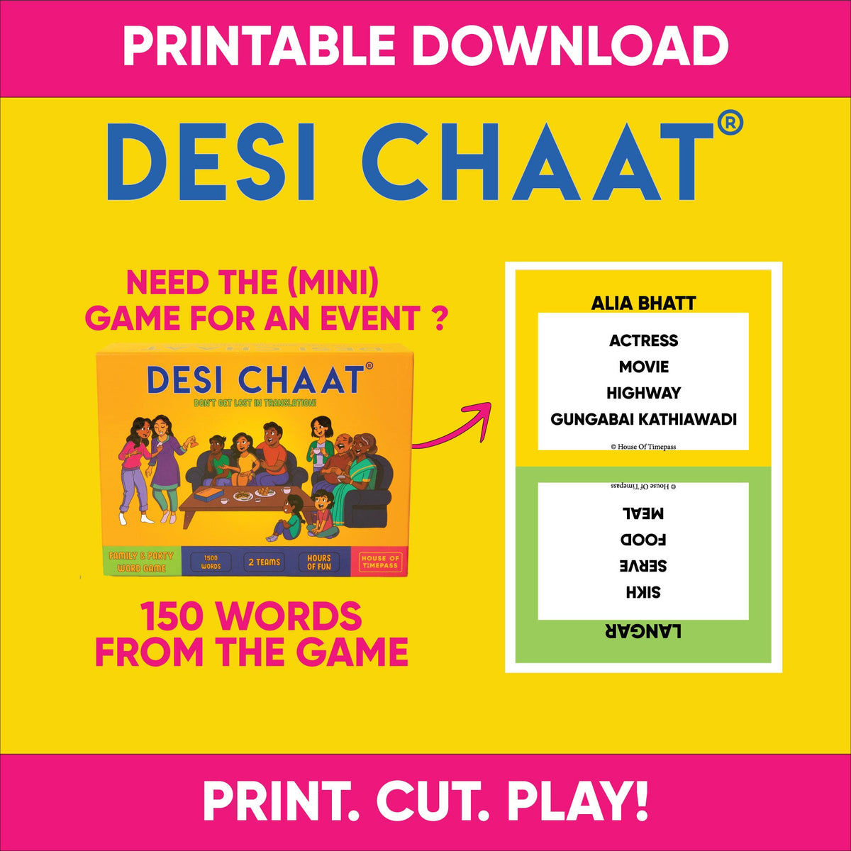 Desi Chaat Mini EASY I Digital Version I 150 Words – House Of Timepass